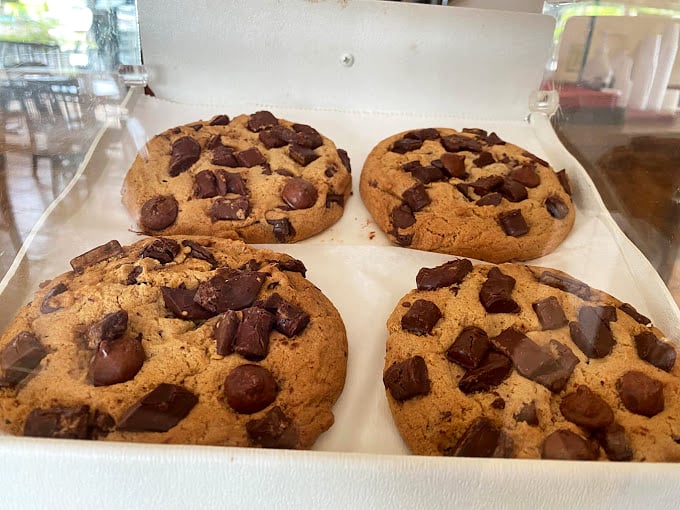 Chocolate chip cookies the size of small planets, with chocolate chunks that create their own gravitational pull. Resistance is futile.