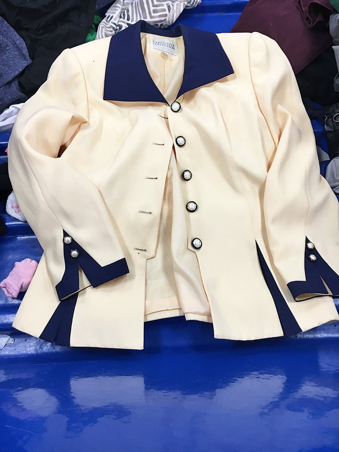 This cream blazer with navy trim could transform any wardrobe for pocket change prices.