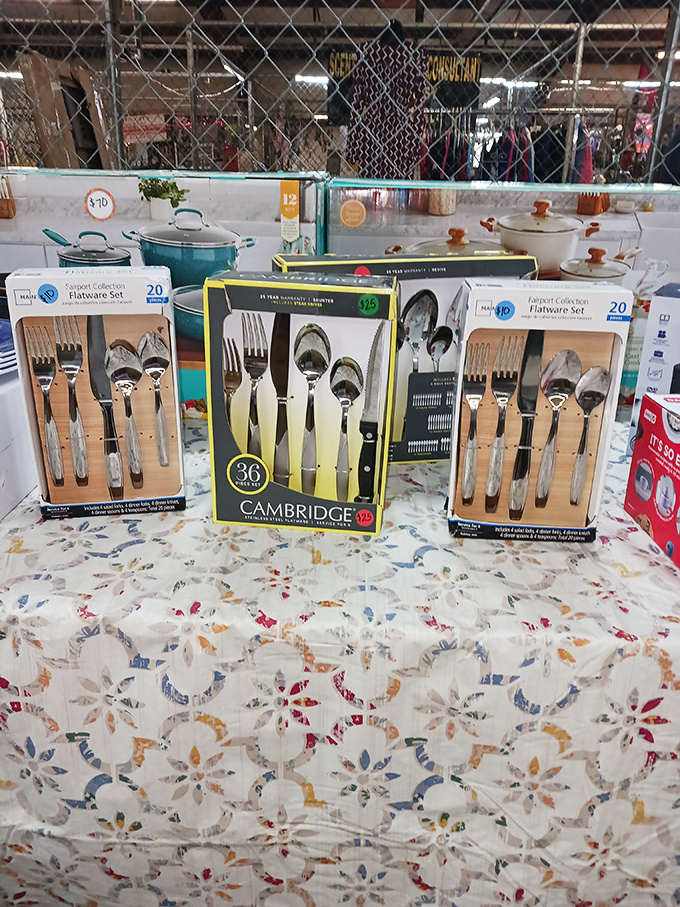 New-in-box flatware sets prove not everything at the flea market has a previous life—sometimes it's just about scoring a practical bargain without the retail markup.