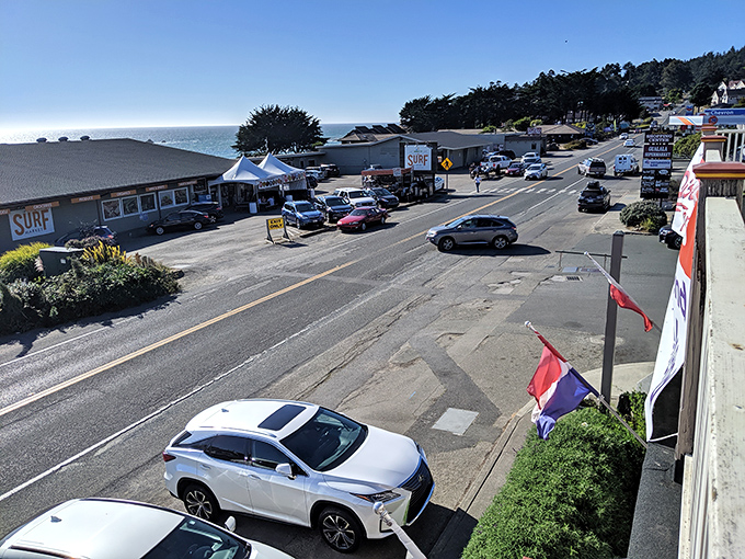 Downtown Gualala – where you can see the ocean from the post office and nobody's in a hurry to get anywhere, including the future.