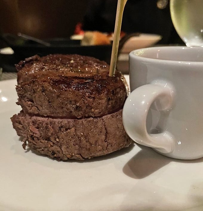 Filet mignon so tender, your knife might file for unemployment – it's barely needed here.