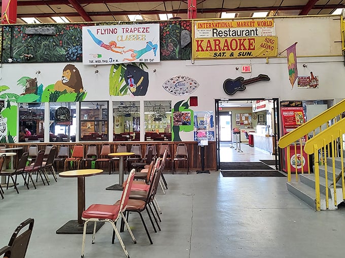 The market's food court—where karaoke meets comfort food, and Saturday lunch becomes an unexpected adventure for your taste buds.