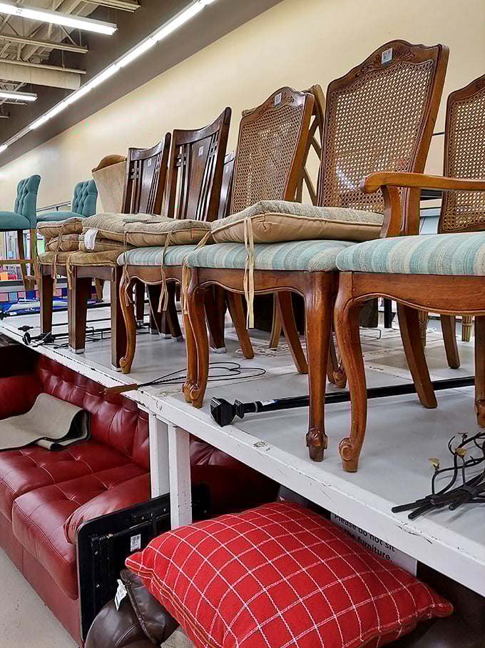 These dining chairs have stories to tell—of family dinners, homework sessions, and that time Uncle Bob leaned back too far after Thanksgiving.