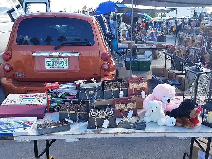 Step right up—this flea market table feels like a treasure chest brimming with stories.