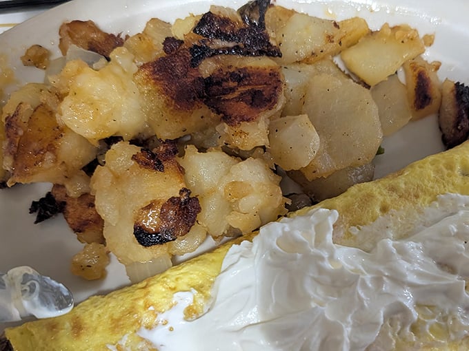 Home fries that achieve the impossible balance: crispy exterior, pillowy interior. These golden nuggets of potato perfection make those fancy brunch potatoes look like amateurs.