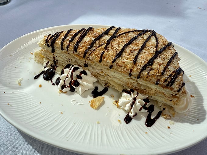 This layered honey cake, striped with chocolate, doesn't just end a meal—it provides the sweet exclamation point your taste buds have been waiting for.
