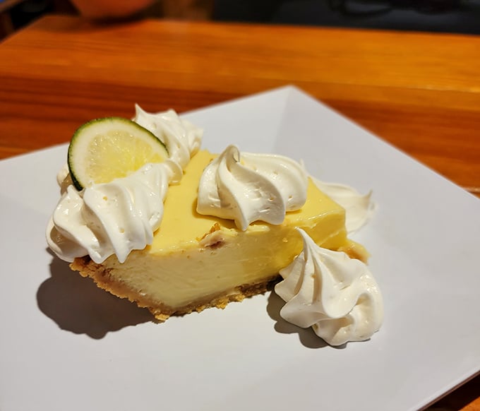 That key lime pie sits there like it knows it's the star – and honestly, it's not wrong.