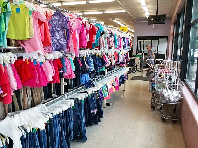 The children's section bursts with color—a rainbow of possibilities for growing kids who outpace their wardrobes faster than their parents' budgets.