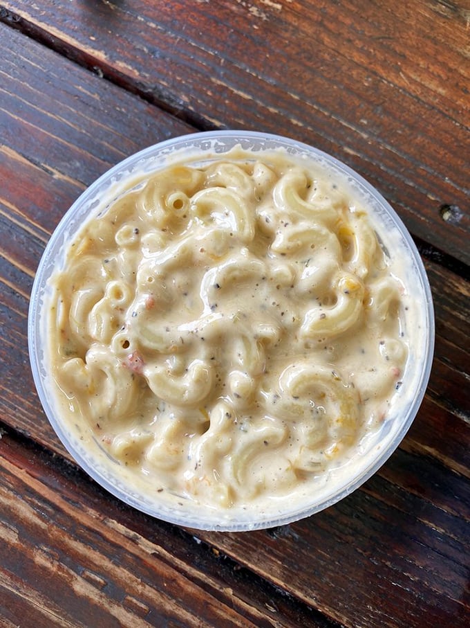 Mac and cheese that achieves the impossible—stealing the spotlight from smoked meat. Creamy, dreamy, and utterly unforgettable.