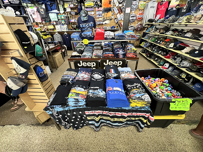 T-shirt paradise where your allegiances—whether to Jeep, sports teams, or witty sayings—can be proudly displayed across your chest.