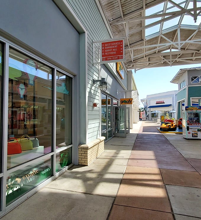 Clean lines, ample shade, and inviting storefronts—shopping here feels less like a chore and more like a vacation activity.