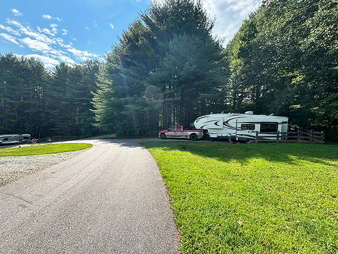 RV camping: where "roughing it" means your kitchen is slightly smaller than usual, but your backyard is 2,200 acres of pristine wilderness.