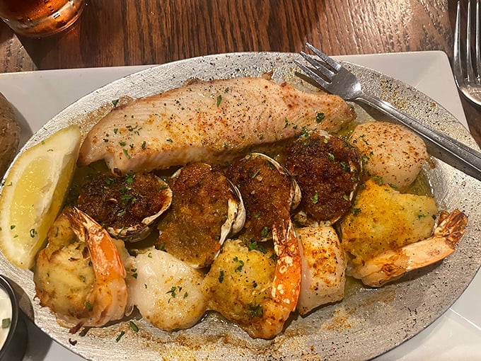 This seafood platter isn't just dinner – it's a United Nations summit of ocean flavors negotiating deliciously on a single plate.