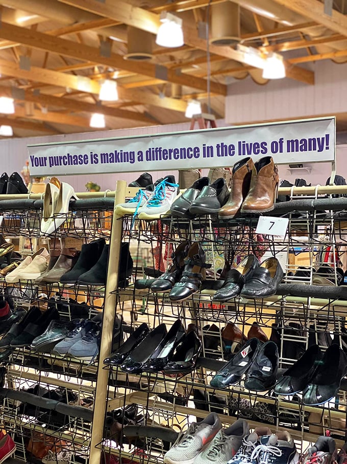 "Your purchase is making a difference" – the perfect excuse to justify those three pairs of barely-worn loafers you didn't know you needed.