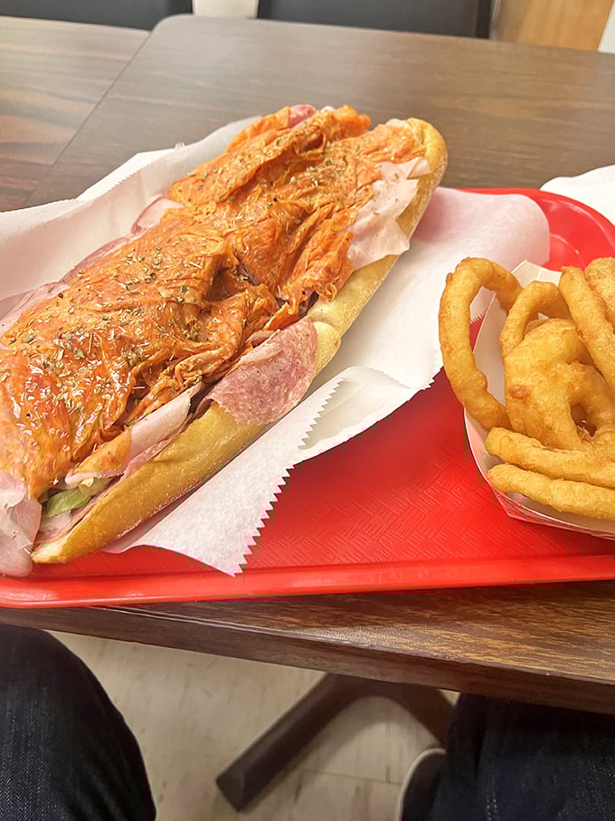 The Italian sub—where meat, cheese, and bread achieve perfect harmony. Like a symphony orchestra, but you can eat it.