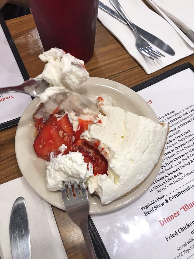The legendary strawberry pie—where fresh berries meet whipped cream in a relationship so perfect it should have its own romance novel.