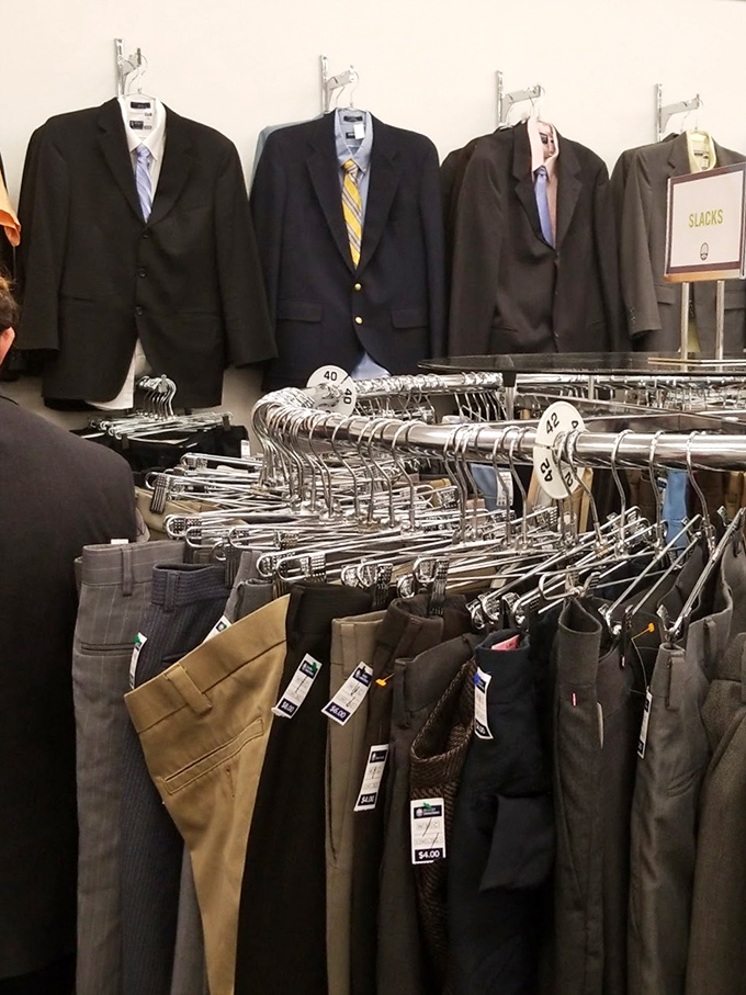 Suit up without emptying your wallet—these gently-used blazers and slacks are ready for your next job interview or fancy dinner.