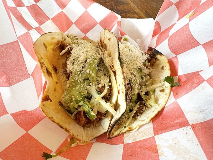 These aren't your average tacos – they're barbecue's vacation to Mexico, bringing smoky goodness to the party in hand-held form.