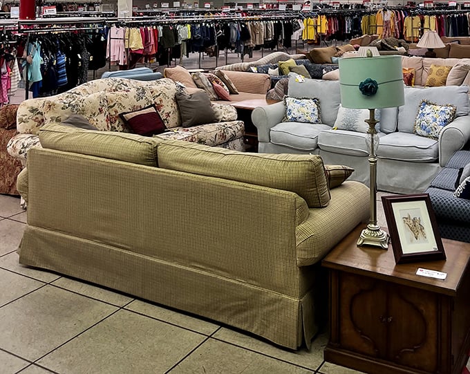 The living room lineup—where mid-century meets country cottage, and every sofa has a story waiting for your own plot twist.