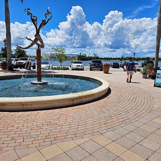Water features and sculptures transform ordinary shopping breaks into moments of unexpected tranquility. Retail therapy meets actual therapy.
