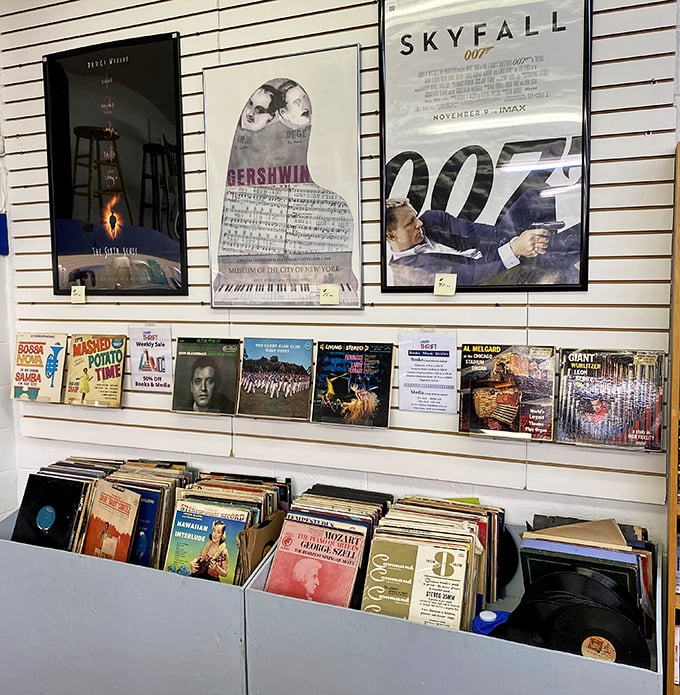 Vinyl enthusiasts, prepare to dig! From James Bond soundtracks to classical masterpieces, yesterday's soundtrack becomes tomorrow's collection in these bins.