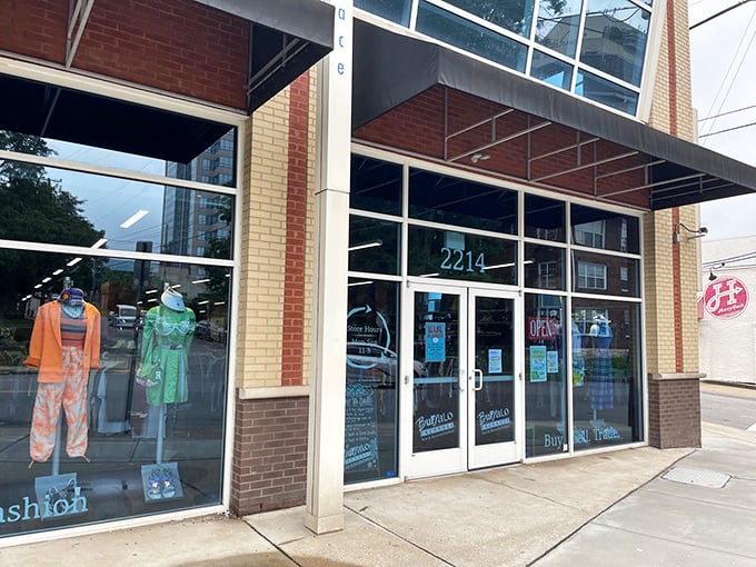 Buffalo Exchange's sleek storefront whispers "curated cool" to Nashville's fashion-forward treasure hunters.
