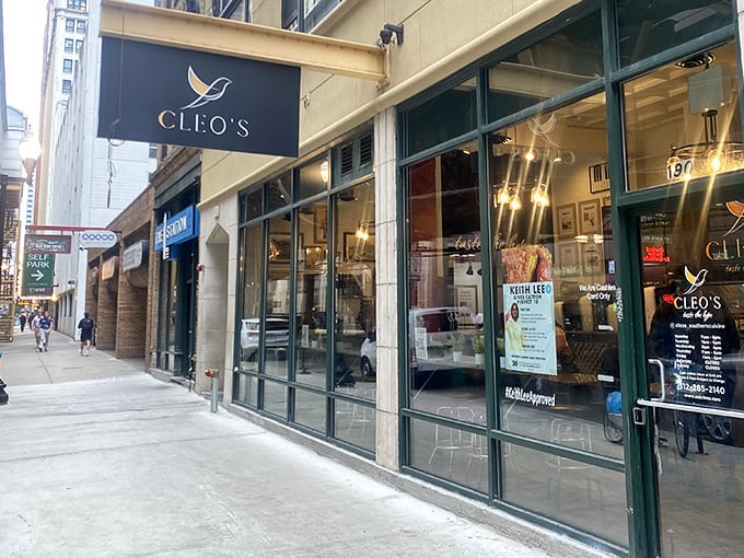 Cleo's sleek downtown presence brings sophisticated Southern comfort to Chicago's Loop – where business meets buttermilk-brined perfection.