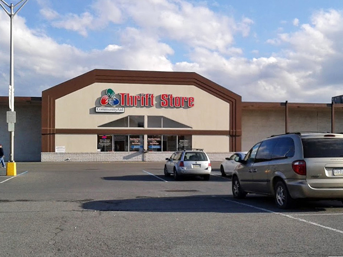 The Community Thrift Store's retro sign promises a blast from the past with prices that won't break your budget.