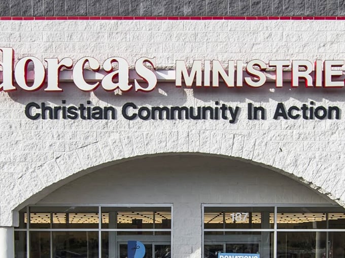 Dorcas doesn't whisper about good deeds—it shouts them from its storefront while offering fashion salvation to budget-conscious shoppers.
