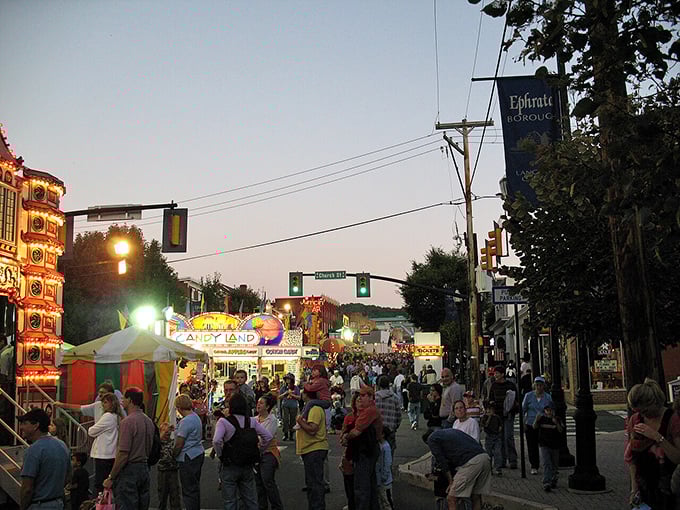 Festival lights transform Ephrata's streets into a magical wonderland where neighbors gather to celebrate together.
