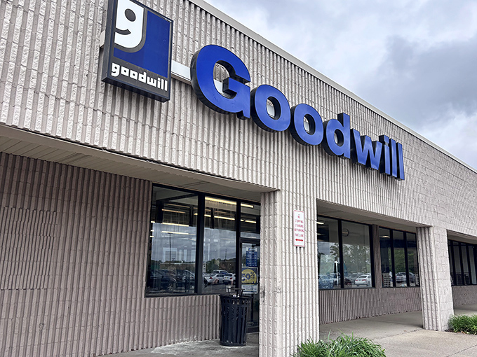 Goodwill's iconic blue signage signals you've arrived at the mothership of thrift stores in Hermitage.