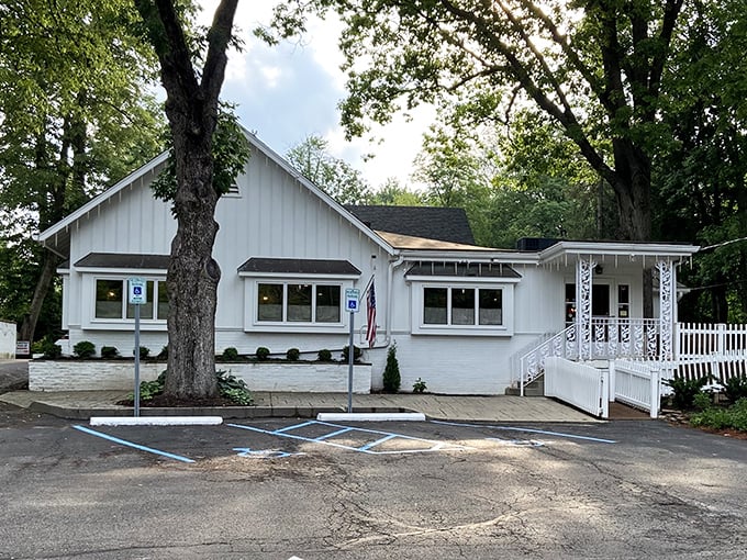 HollyHock Hill's charming white cottage looks like it belongs in a fairy tale - one where the happy ending involves amazing fried chicken.