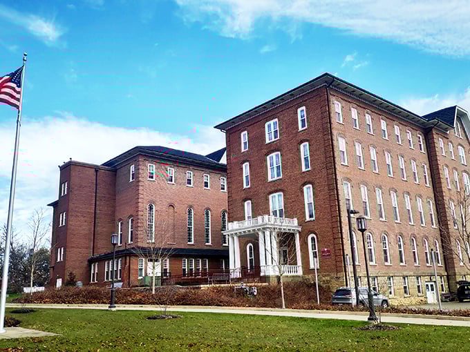 This impressive brick building has witnessed generations of small-town life. If walls could talk, they'd need their own podcast.