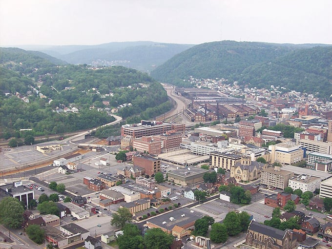 Urban hillsides create natural amphitheaters where every house gets a front-row seat to Pennsylvania's mountain majesty.