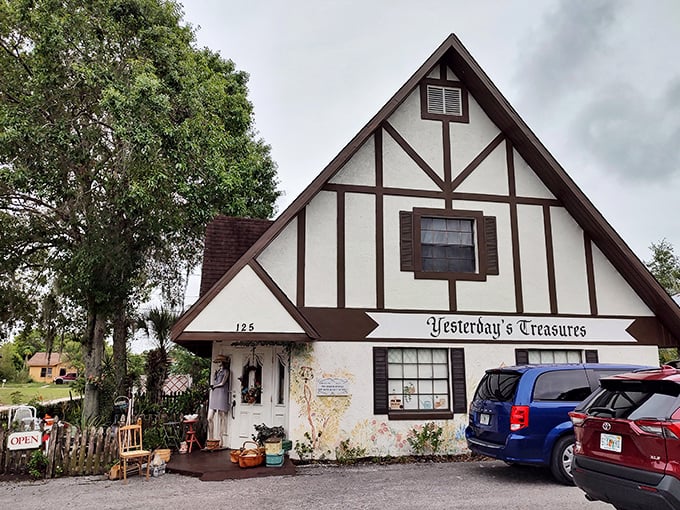 Lake Wales' charming Tudor-style shop "Yesterday's Treasures" offers affordable antiquing adventures for retirees with collecting hobbies.