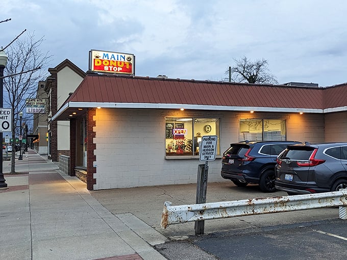Main Donut Shop's modest storefront hides Royal Oak's sweetest secret – small space, big flavors.
