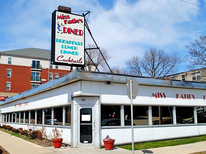 Miss Katie's classic diner sign has been tempting Milwaukee residents for decades. The "Breakfast Lunch Dinner Cocktails" promise covers all bases.