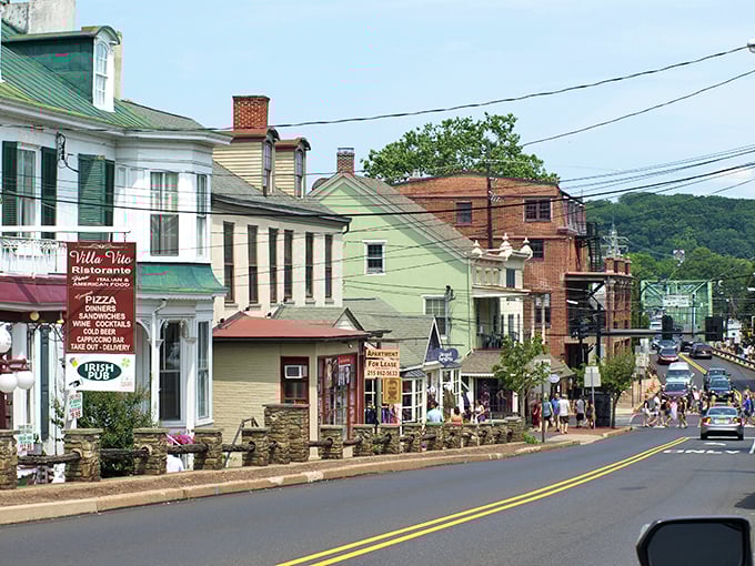 New Hope's vibrant streets burst with color and character. Every building tells a different story to those who pause to listen.