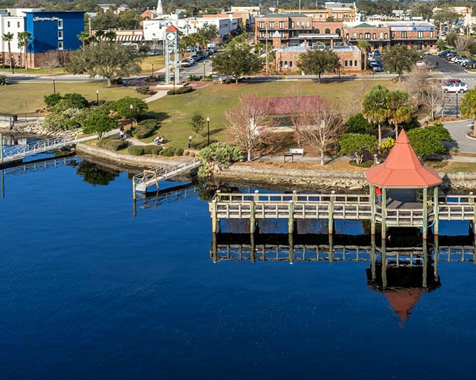 Palatka's waterfront gazebo sits pretty, waiting for sunset watchers and first dates that might last fifty years.
