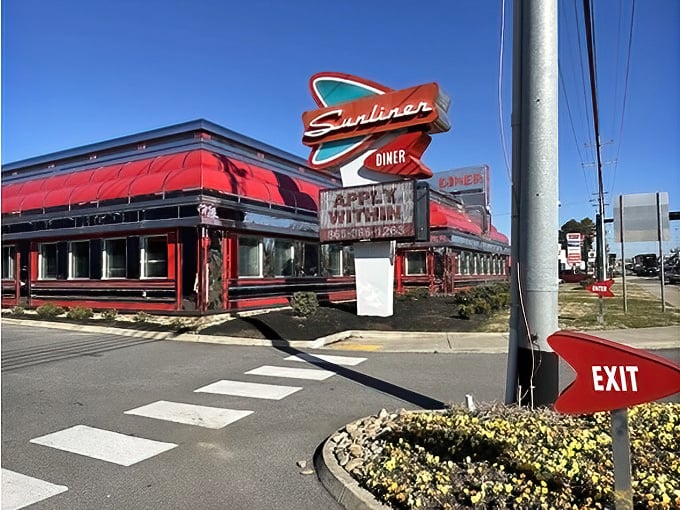 That retro sign isn't just decoration – it's a time machine to when diners ruled the roadside.