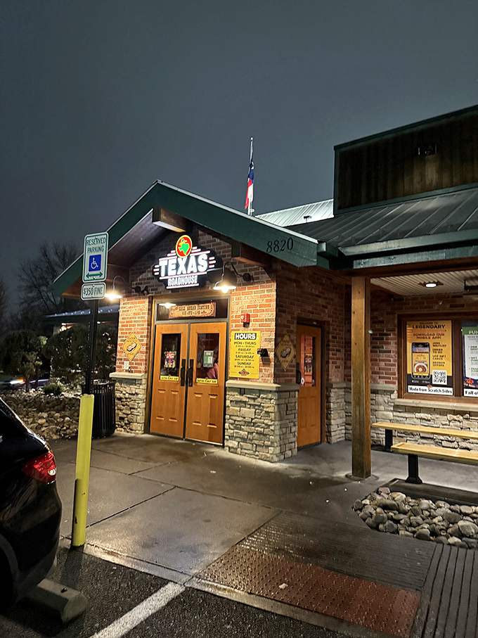 Texas Roadhouse's rustic stone facade might say "chain restaurant," but those hand-cut steaks inside tell a different, more delicious story.