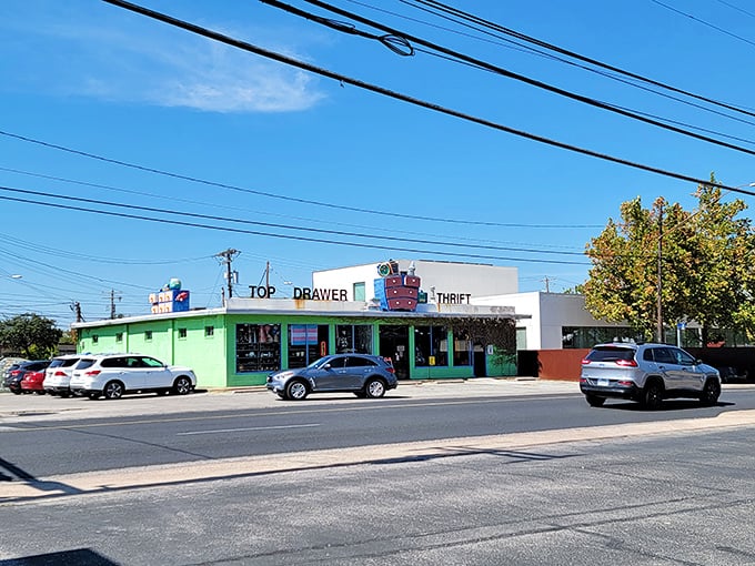 Green with envy! Top Drawer's lime exterior is as unique as the treasures you'll find inside this Austin gem.