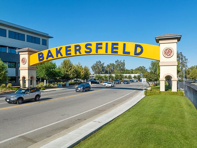 Bakersfield's golden gateway arch spans more than a street - it bridges the gap between big-city dreams and small-town values.