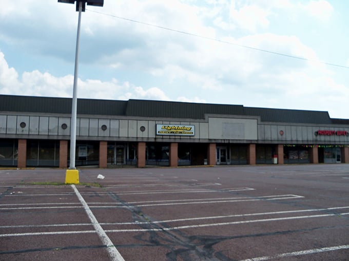 This quiet plaza in Berwick feels like a relic of retail’s past — where empty lots and old signs whisper stories of busier days.
