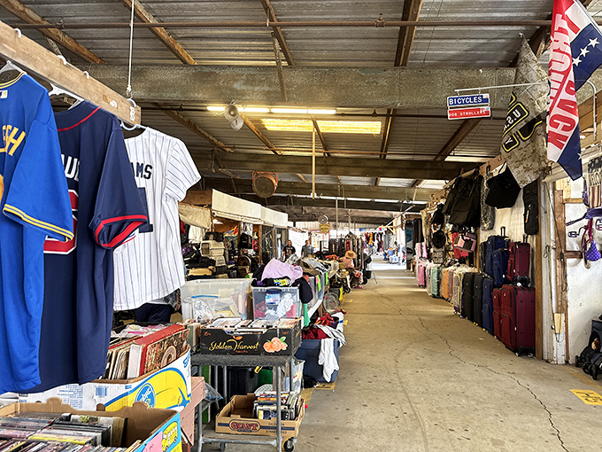 Covered comfort protects shoppers and merchandise while maintaining that authentic flea market energy and excitement.