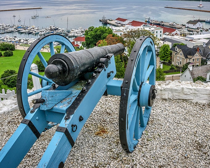 Historic cannons at Fort Mackinac remind visitors of the island's strategic importance. The views alone were worth fighting for!