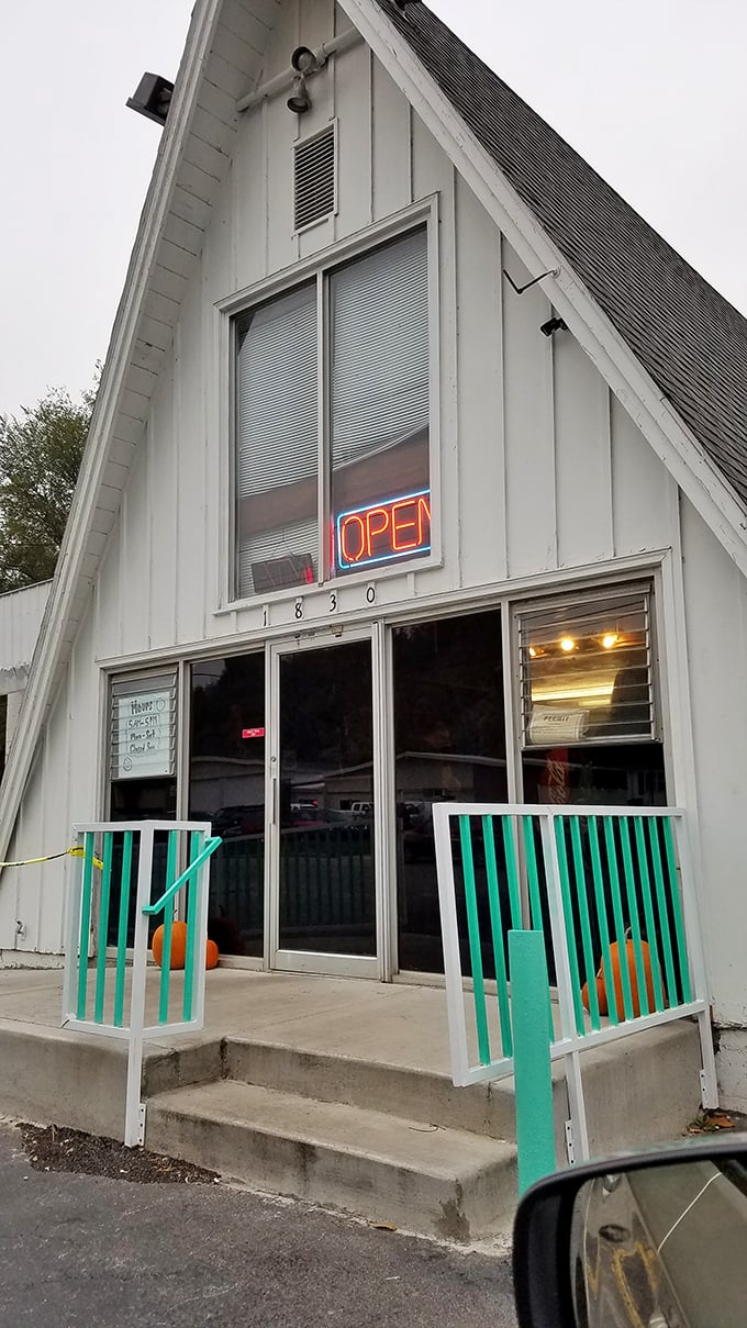 This classic A-frame building holds more donut wisdom than a library holds books.