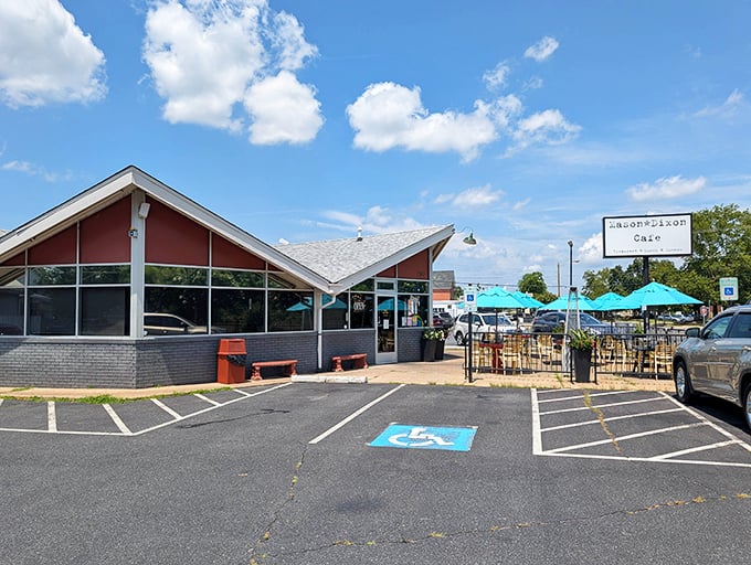 Modern meets classic at this bright corner spot. Those patio umbrellas aren't just for shade—they're for lingering.