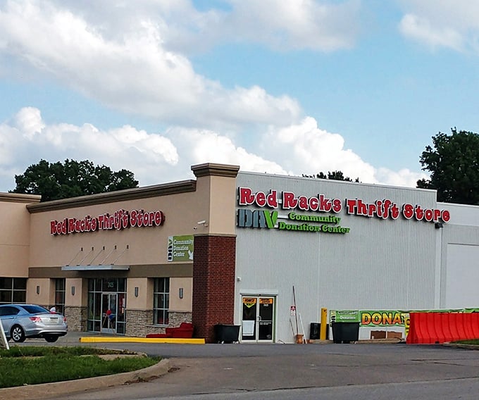 Modern storefront design makes this donation center as welcoming as the bargains inside are amazing.