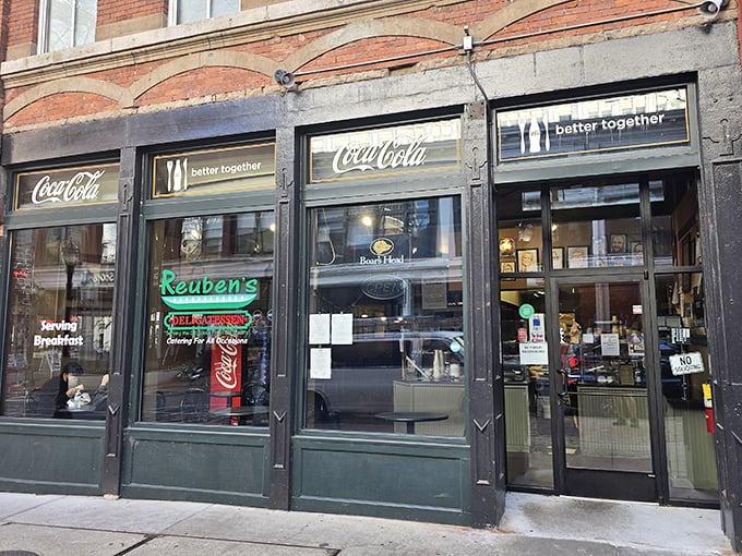 Vintage Coca-Cola signs and "better together" philosophy—Reuben's Deli knows great sandwiches are about perfect partnerships.
